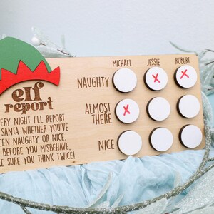 Personalized Daily Elf Report Sign, Santa’s Elf Behavior Chart for Kids ...
