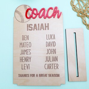 Custom Wooden Coach Sign, End of Season Sports Coach Gift, Personalized ...