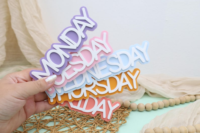 Days of the Week Acrylic Labels, Calendar Tags for Classrooms ...