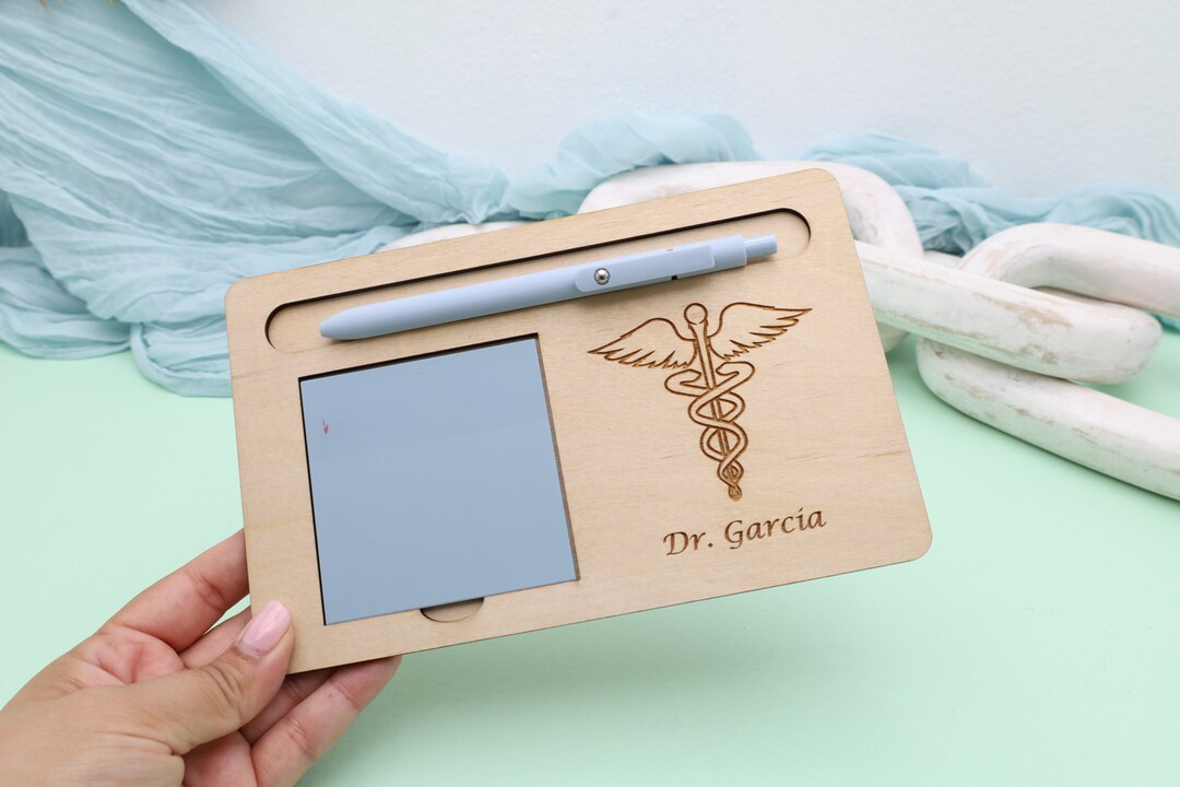 Sticky Note Holder With Pen Slot,sticky Note Decor,personalized Note ...