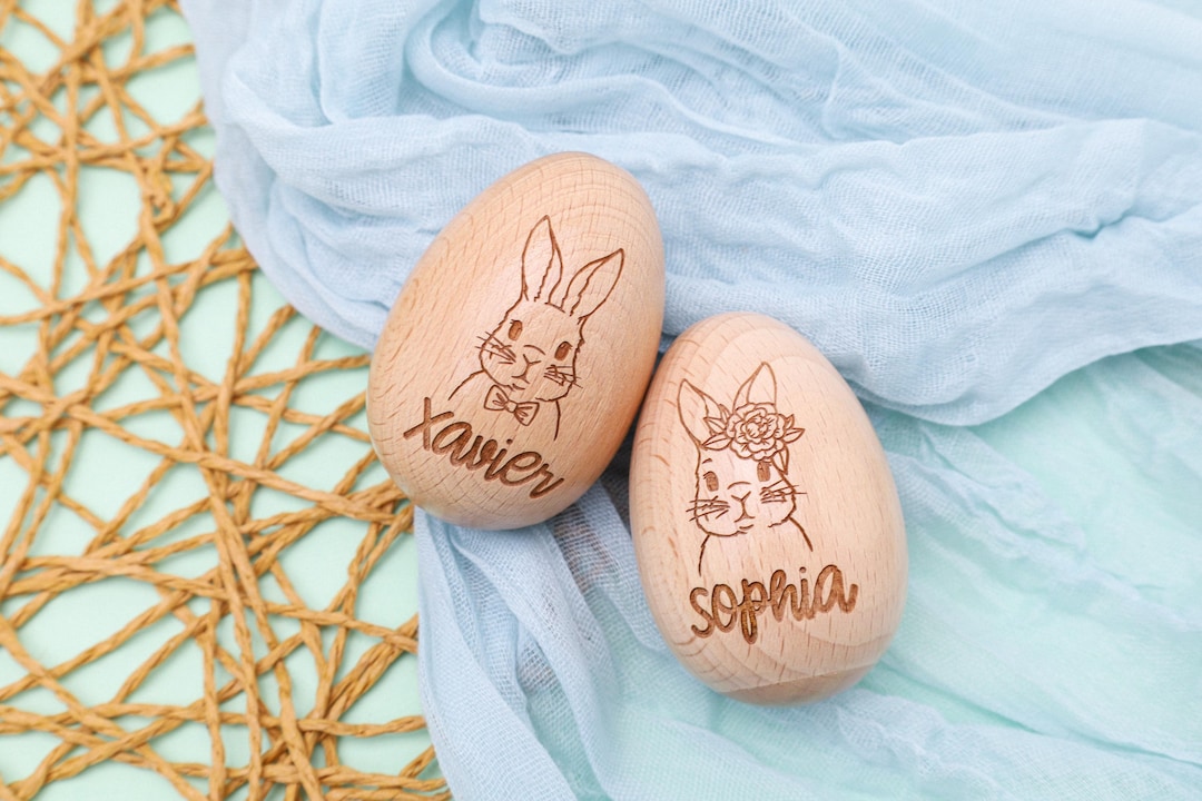 Personalized Wooden Engraved Easter Egg, Bunny Eggs With Name Eggs for ...