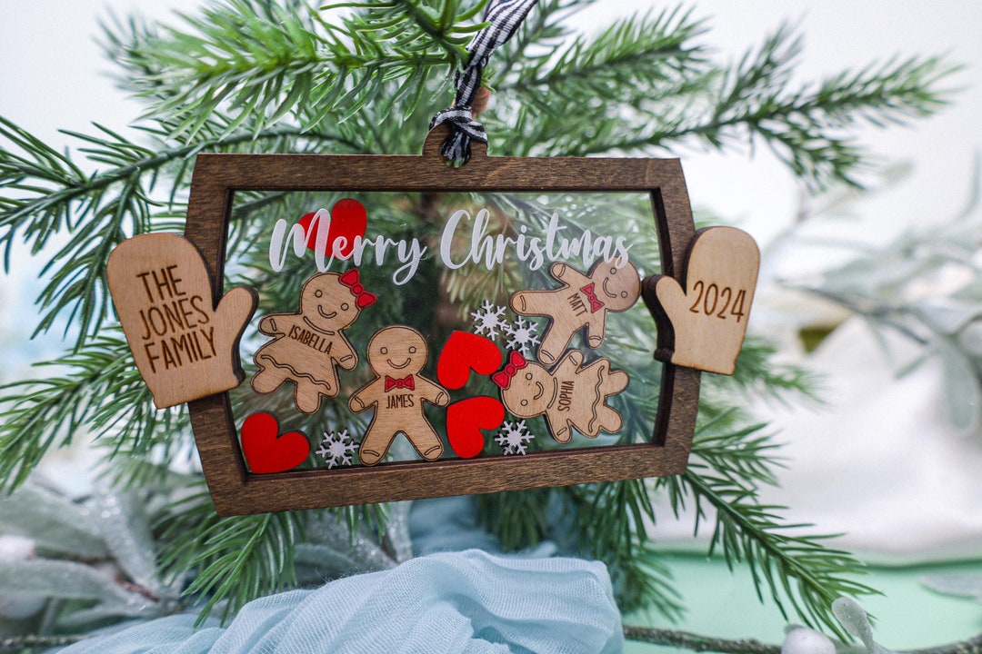 Personalized Gingerbread Family Christmas Ornament 2024, Customized ...