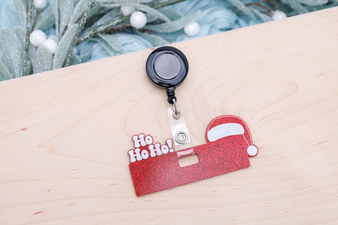 Holiday Badge Buddy With Christmas Design, RN Badge Reel, Personalized ...
