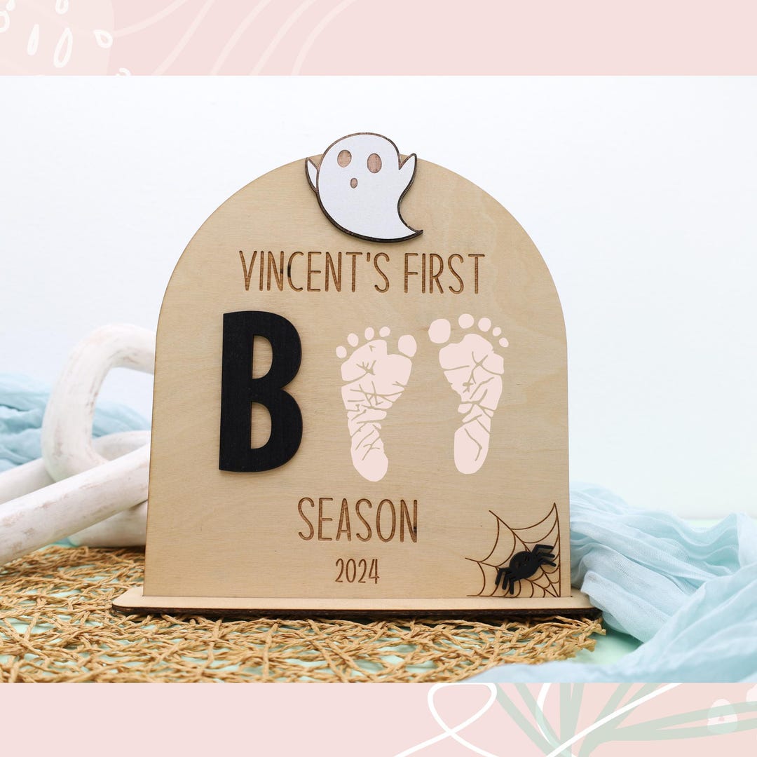 Halloween Kids Footprint, Ghost Board, Ghost Footprint Keepsake Board ...