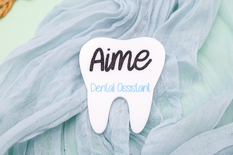 Custom Tooth Shaped Acrylic Name Tag, Magnetic Name Tag, Dental ...