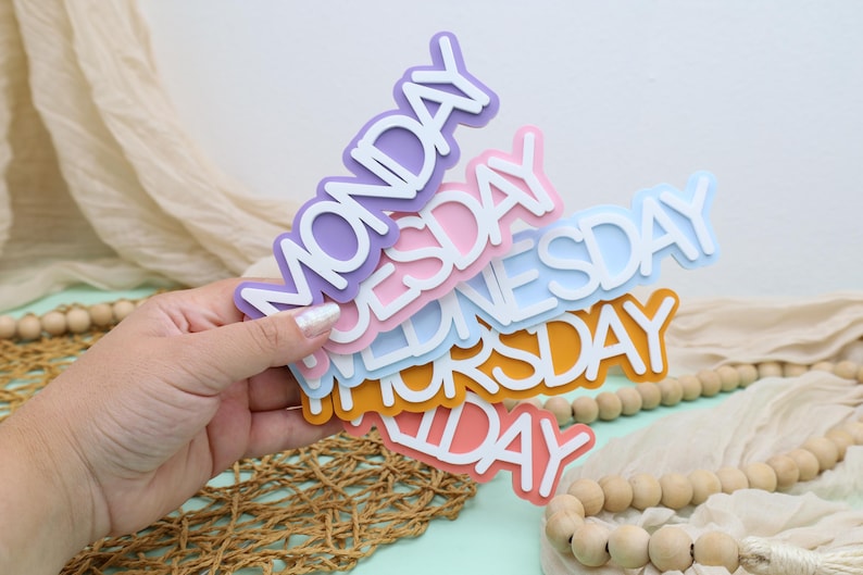 Days of the Week Acrylic Labels, Calendar Tags for Classrooms ...