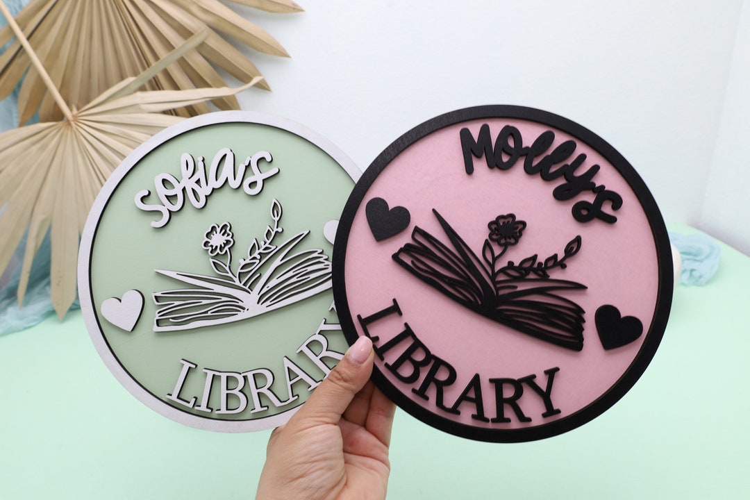 Library Sign, Book Decor, Bookish Decor, Personalized Library Sign ...