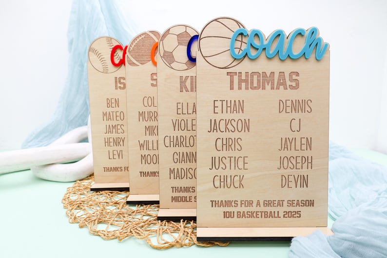 Custom Wooden Coach Sign, End of Season Sports Coach Gift, Personalized ...