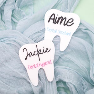 Custom Tooth Shaped Acrylic Name Tag, Magnetic Name Tag, Dental ...