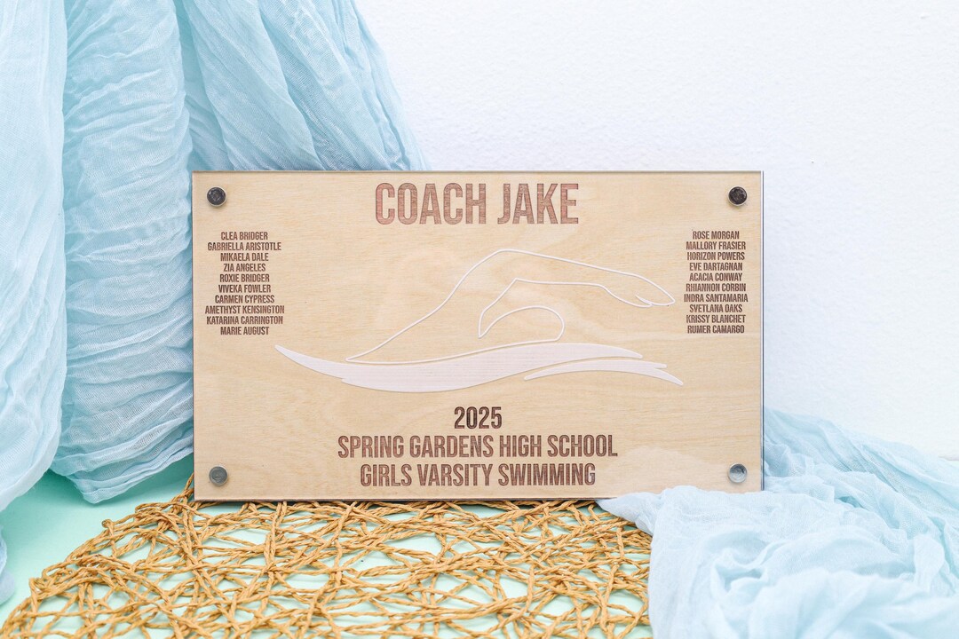 Swim Coach Gift Plaque, Swimming Coach Appreciation Award, Personalized ...