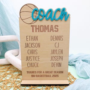 Custom Wooden Coach Sign, End of Season Sports Coach Gift, Personalized ...
