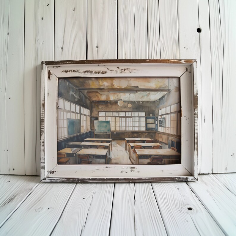Painting of A School Classroom Wall Art for Living Room Painting of ...