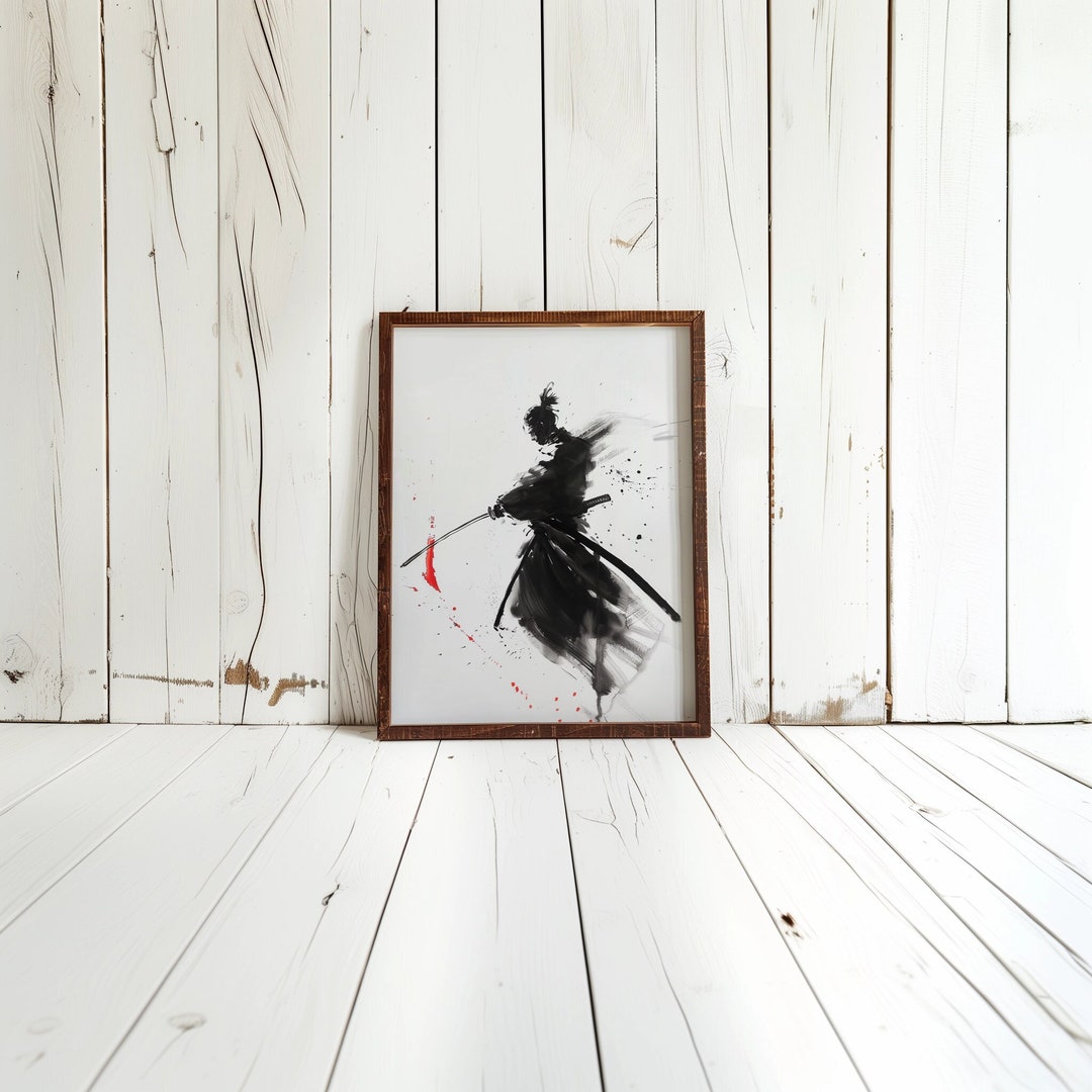 Samurai Art for Bedroom Painting of Samurai Decor for Living Room ...