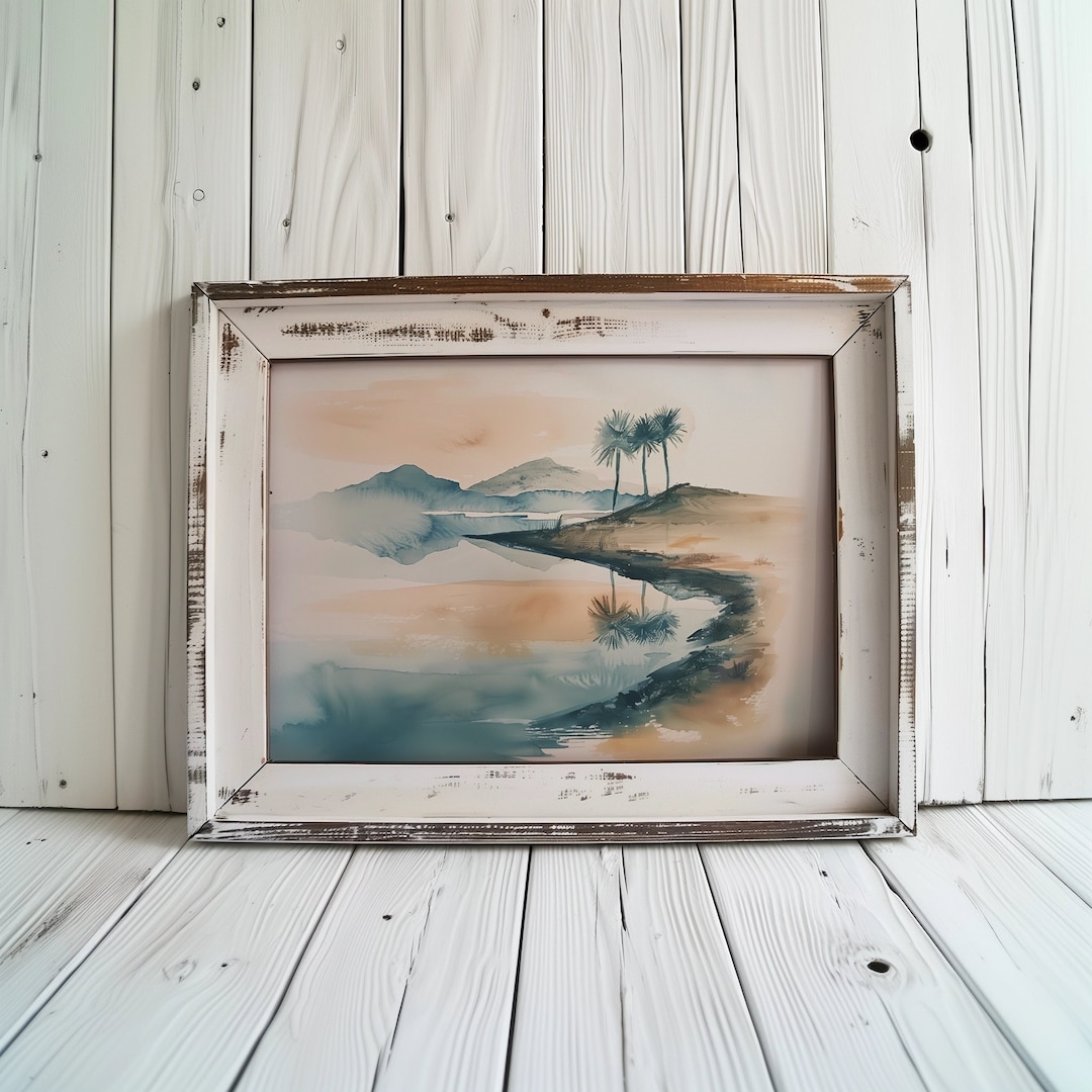Oasis Painting for Entryway Wall Art of Oasis in Desert Decor for ...