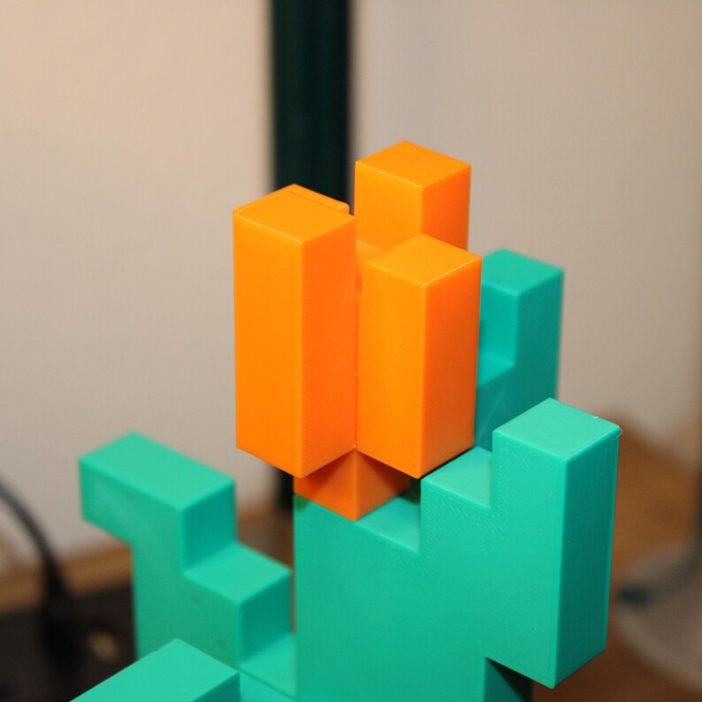 Pixel Tulip Desk Decor | Block-style Flower Pot | Gamer Room ...