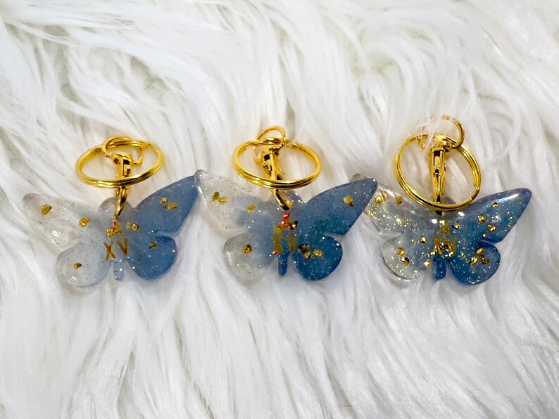 Quinceañera Custom Butterfly Keychain Favor Llavero De Mariposa ...