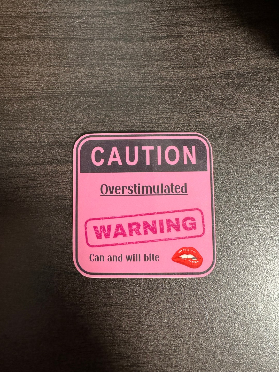 Caution Overstimulated Vinyl Sticker, Mental Health Humor, Warning Stay ...