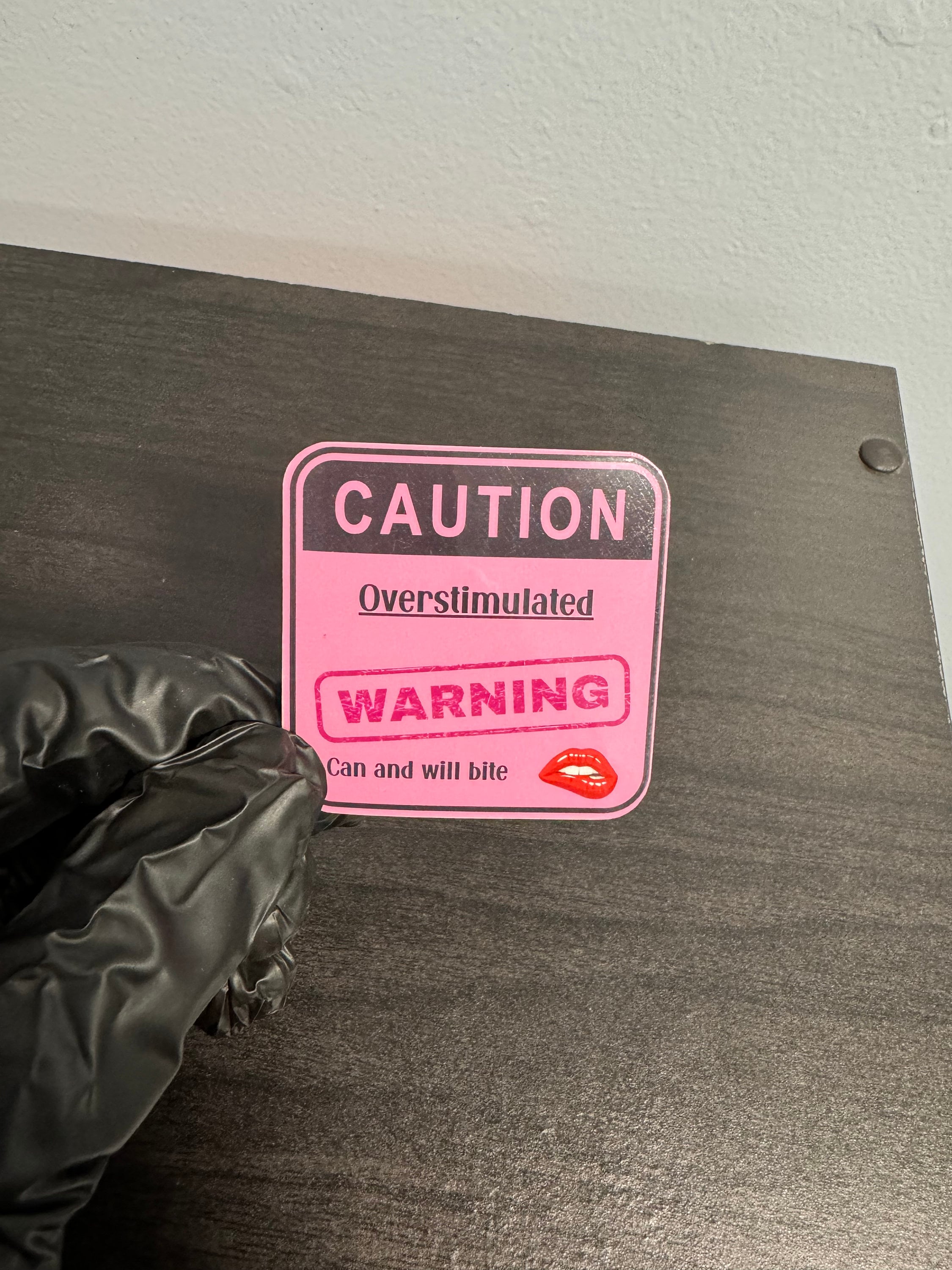 Caution Overstimulated Vinyl Sticker, Mental Health Humor, Warning Stay ...