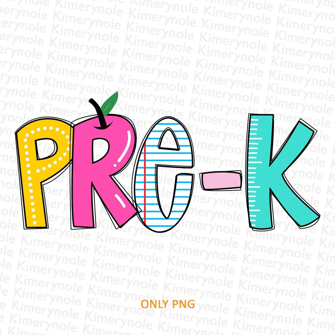 Cute Pre-k Colorful Png, Bright Doodle Png, Pre-k Teacher Png, Back to ...