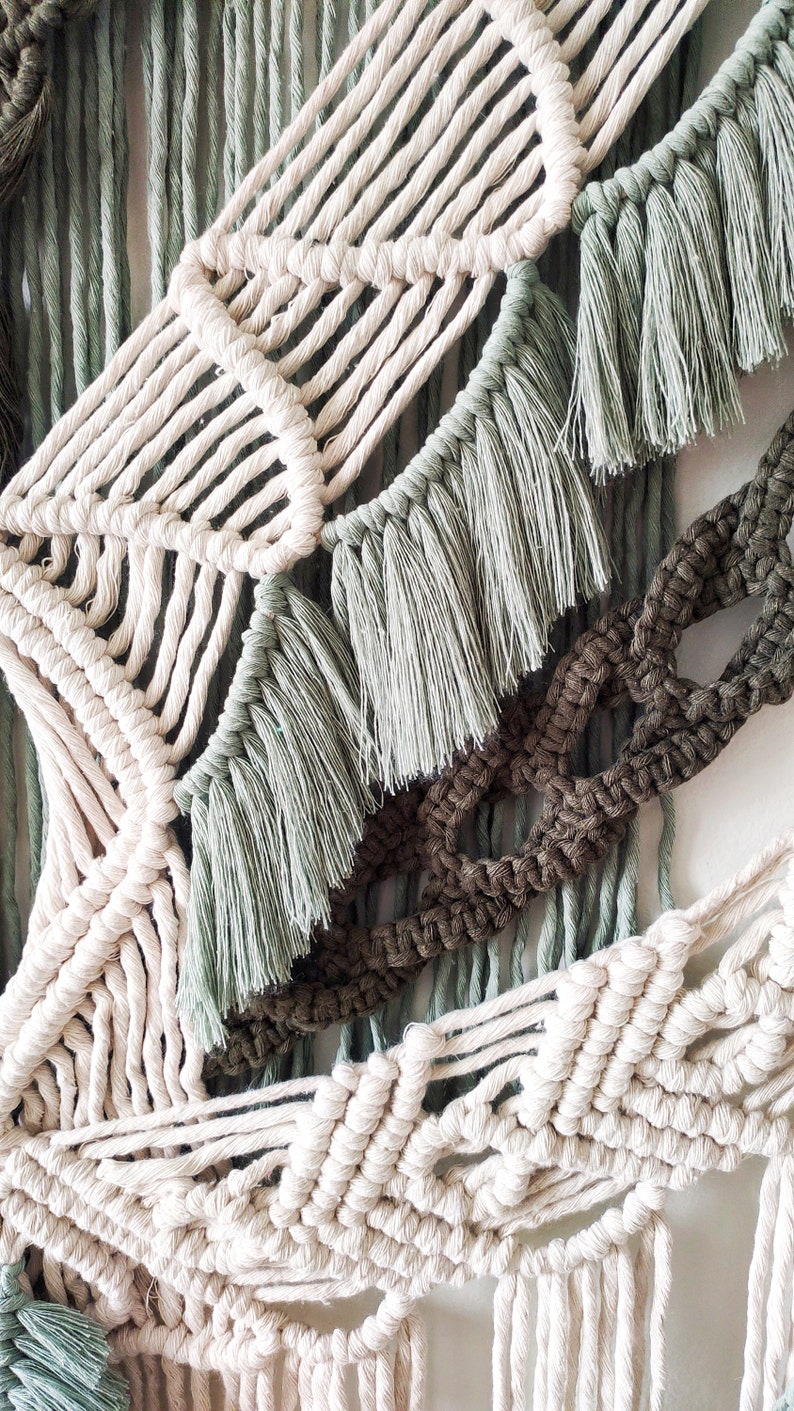 Super Large Macrame Wall Hanging, Oversize Wall Art, Pastel Green ...