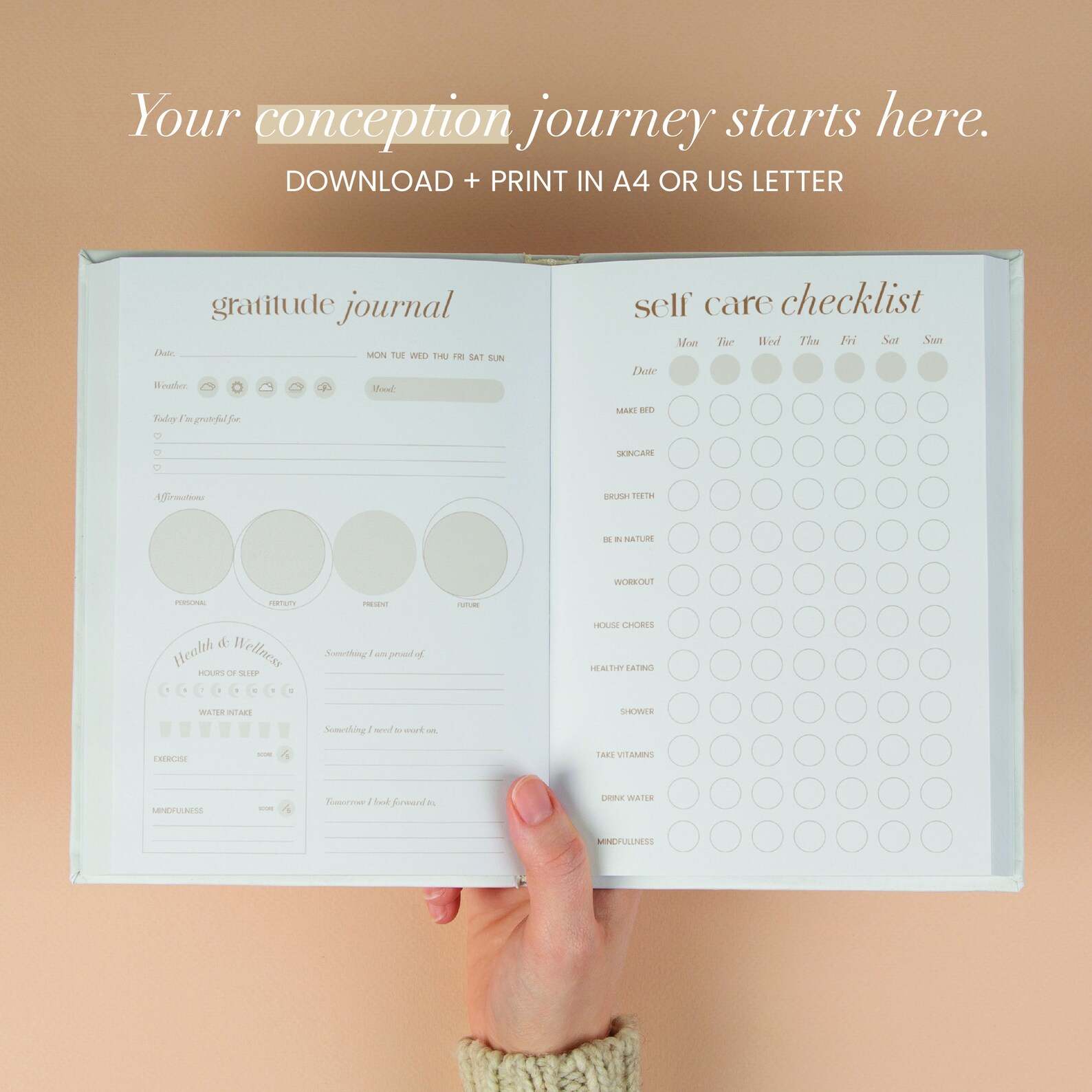Mindful Ttc Journal Printable Fertility Planner TTC Chart Ovulation ...