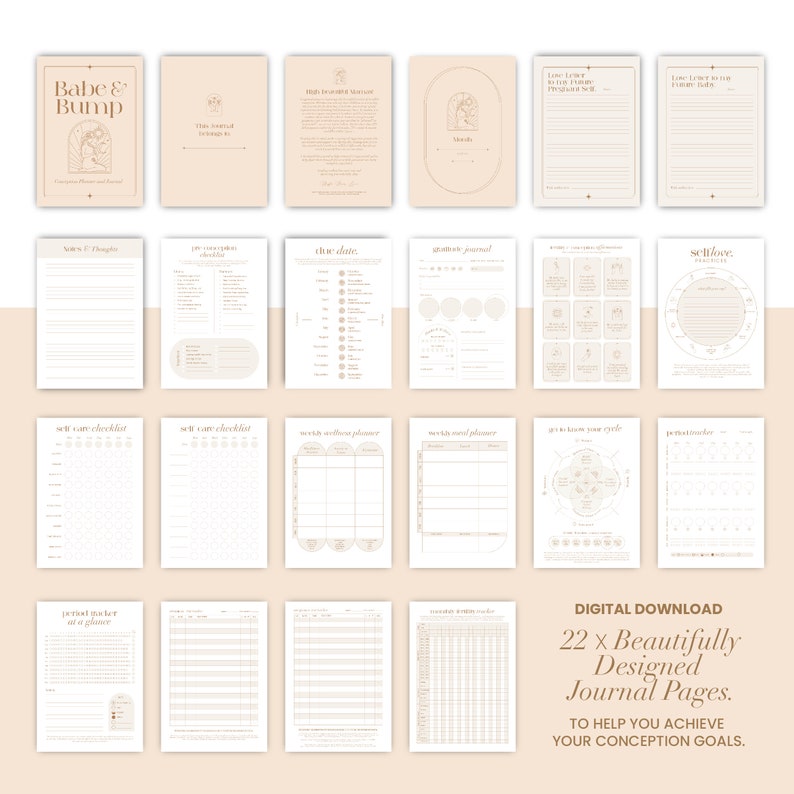 Mindful Ttc Journal Printable Fertility Planner TTC Chart Ovulation ...
