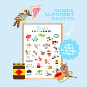 Aussie Alphabet Poster Australian Slang Alphabet Custom Name Education ...