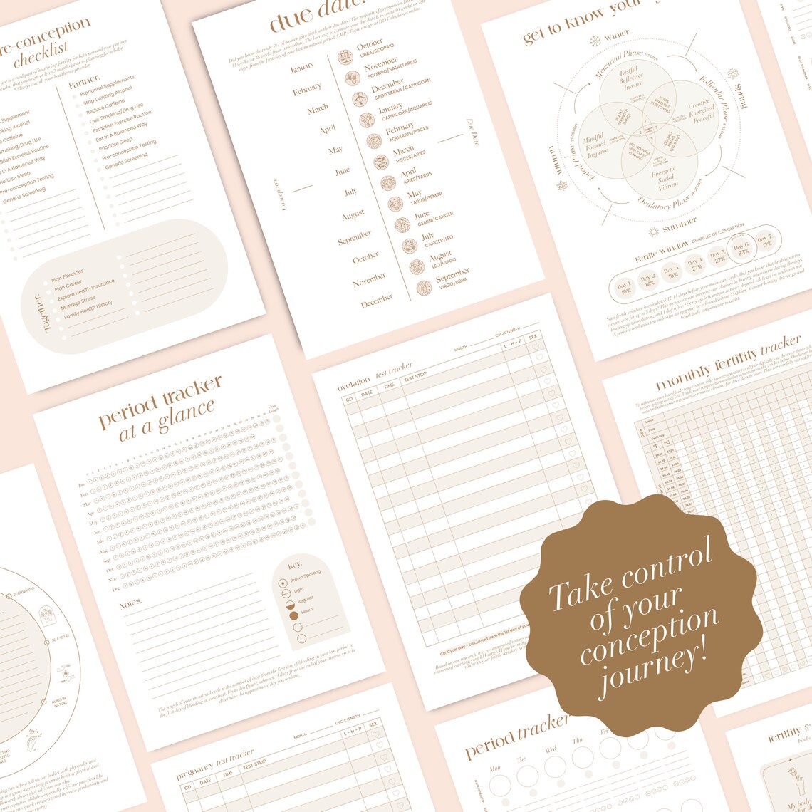 Mindful Ttc Journal Printable Fertility Planner TTC Chart Ovulation ...