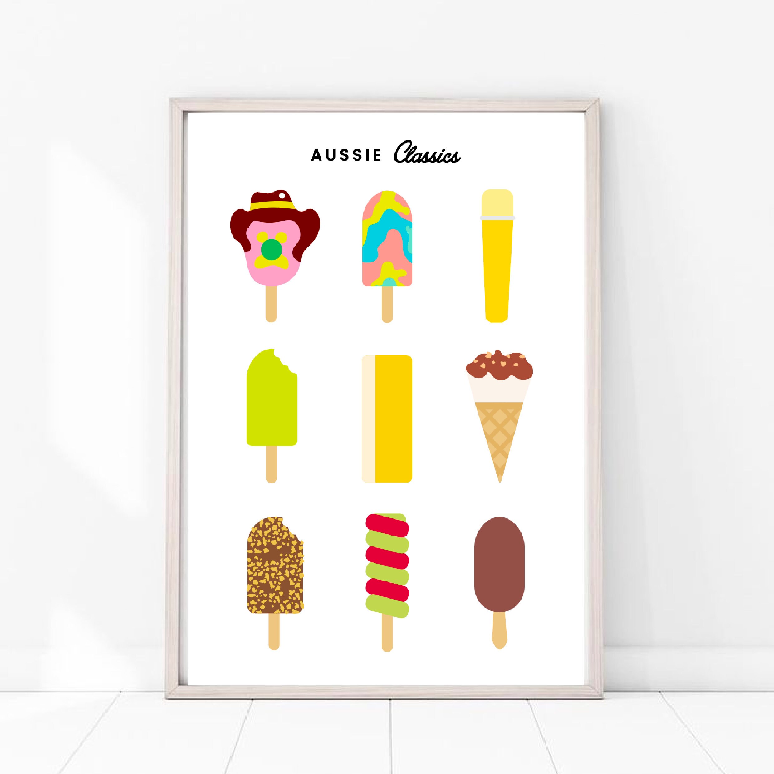 Aussie Australian Ice Cream Poster Print Kids Children's Bedroom ...