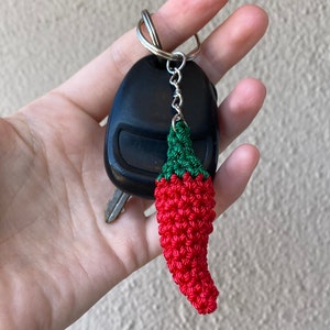 Chili Keychain Crochet PATTERN (no Sew/beginner Friendly) - Etsy