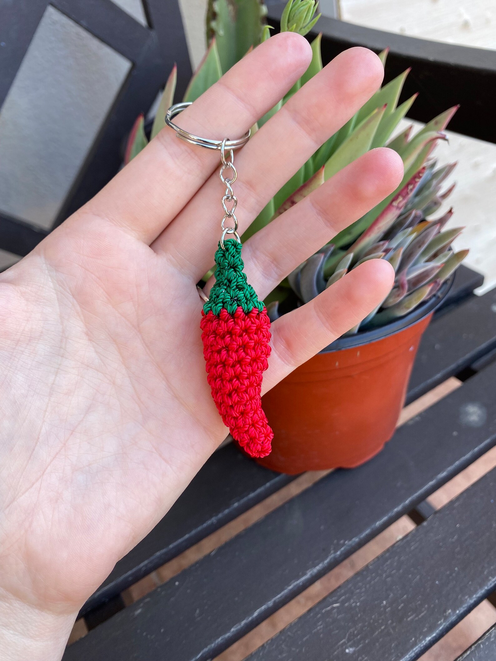 Chili Keychain Crochet PATTERN (no Sew/beginner Friendly) - Etsy