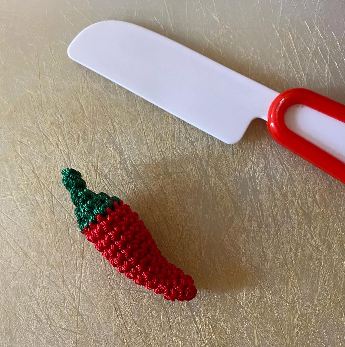 Chili Keychain Crochet PATTERN (no Sew/beginner Friendly) - Etsy