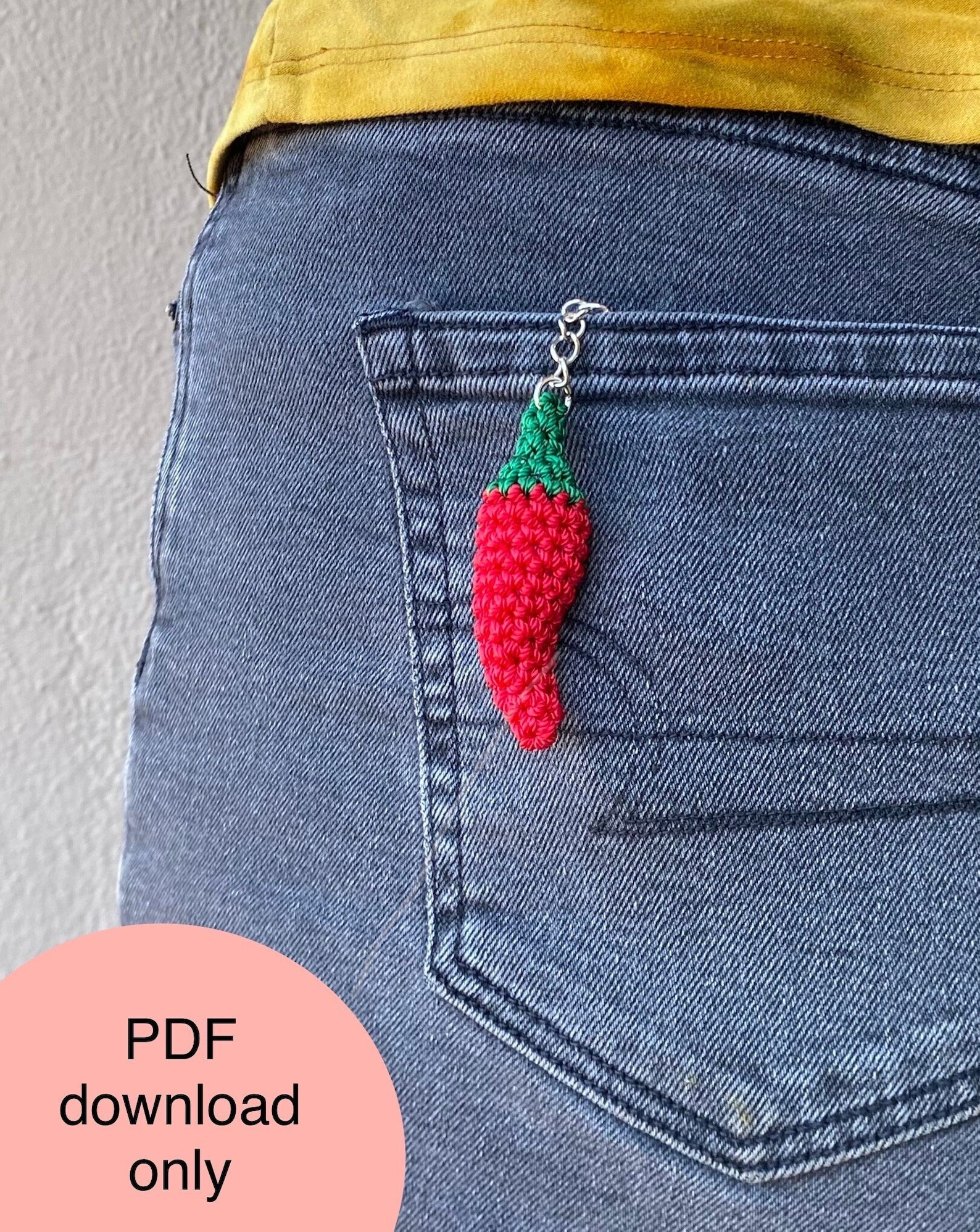Chili Keychain Crochet PATTERN (no Sew/beginner Friendly) - Etsy