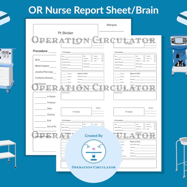 Nursing Report Sheet - Etsy