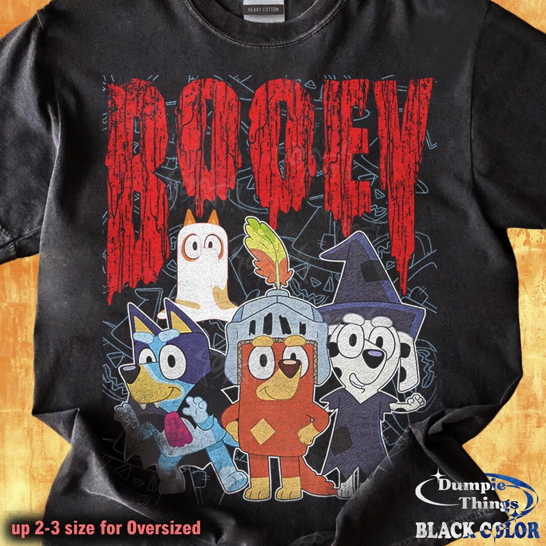 Bluey Halloween Tee, Booey Spooky Cartoon Shirt - Etsy