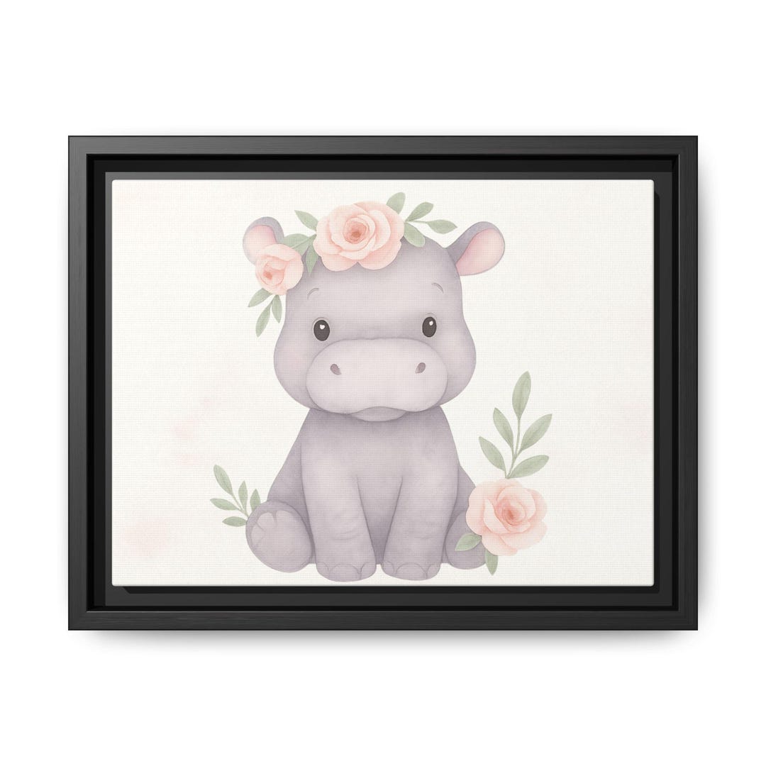 Eco-friendly Hippo Nursery Wall Art | 12x9 Framed Baby Hippo Print With ...