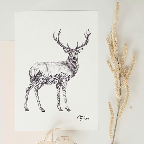 Deer Head Stamp - Etsy