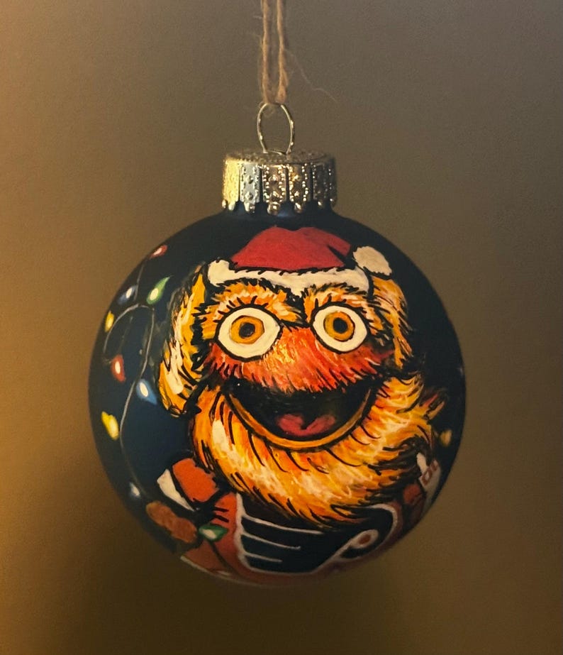 Handpainted Gritty Lights Blue Glass Ball Ornament - Etsy