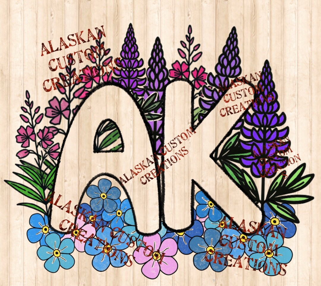 AK Alaska Floral Wildflowers Digital Images Pdf/png/svg Color Fireweed ...