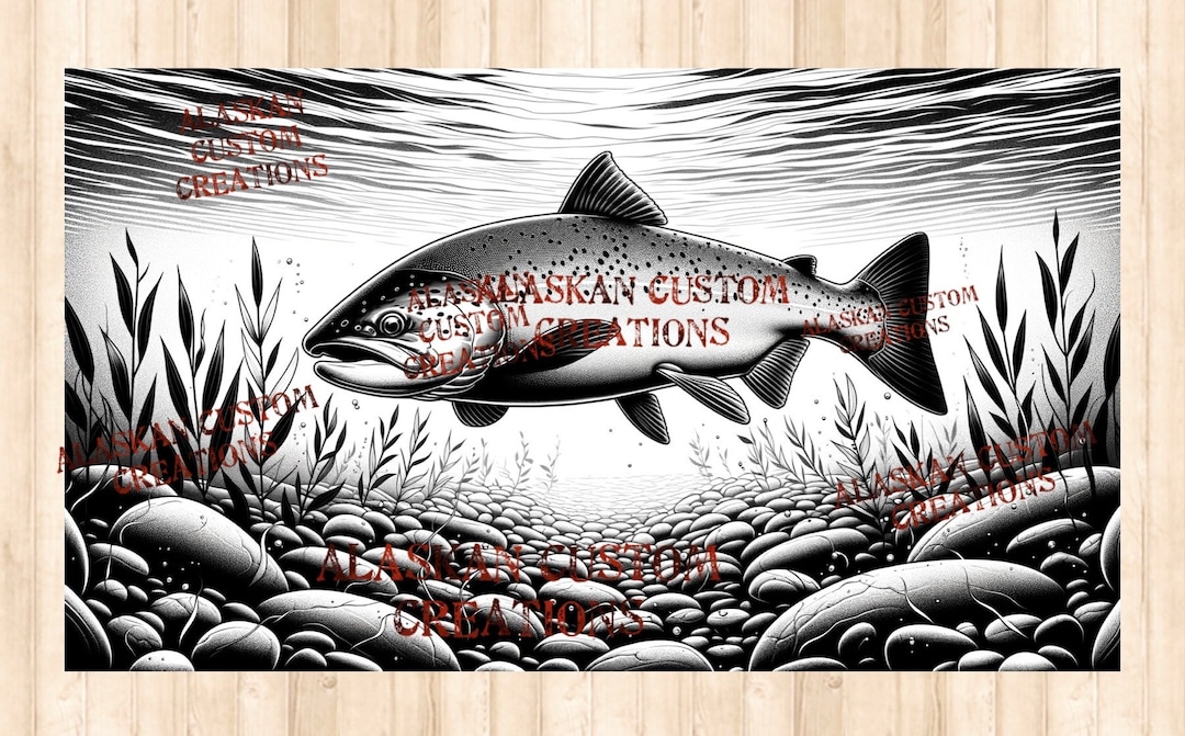 Alaska Wild Salmon Digital Image Laser Engraving PDF/PNG/SVG - Etsy