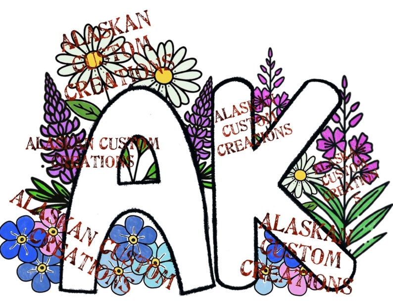 AK Alaska Floral Wildflowers Digital Images Pdf/png/svg Color Fireweed ...