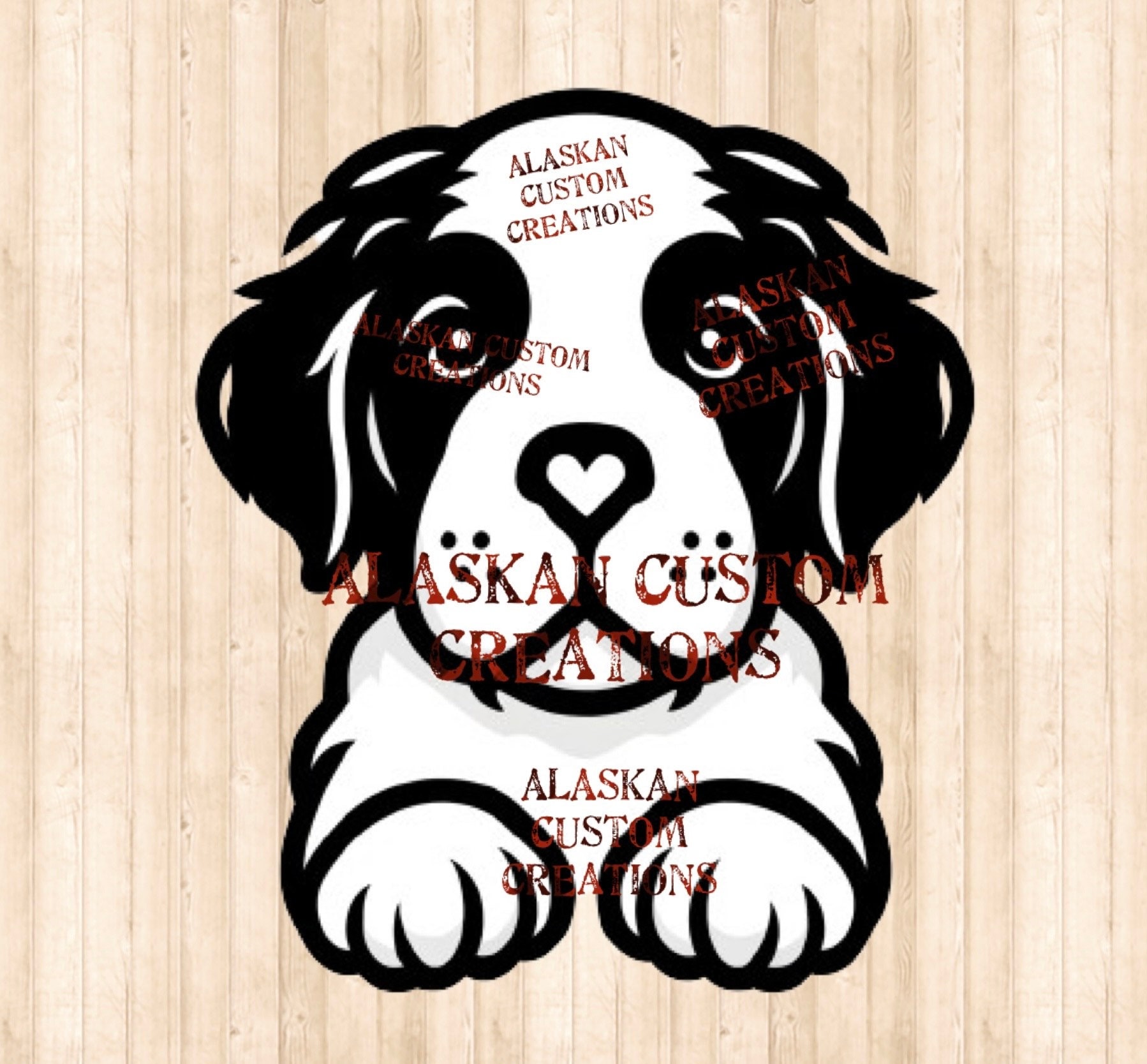 St. Bernard Heart Puppy Dog Simple Outline Digital Image PNG/PDF/SVG - Etsy