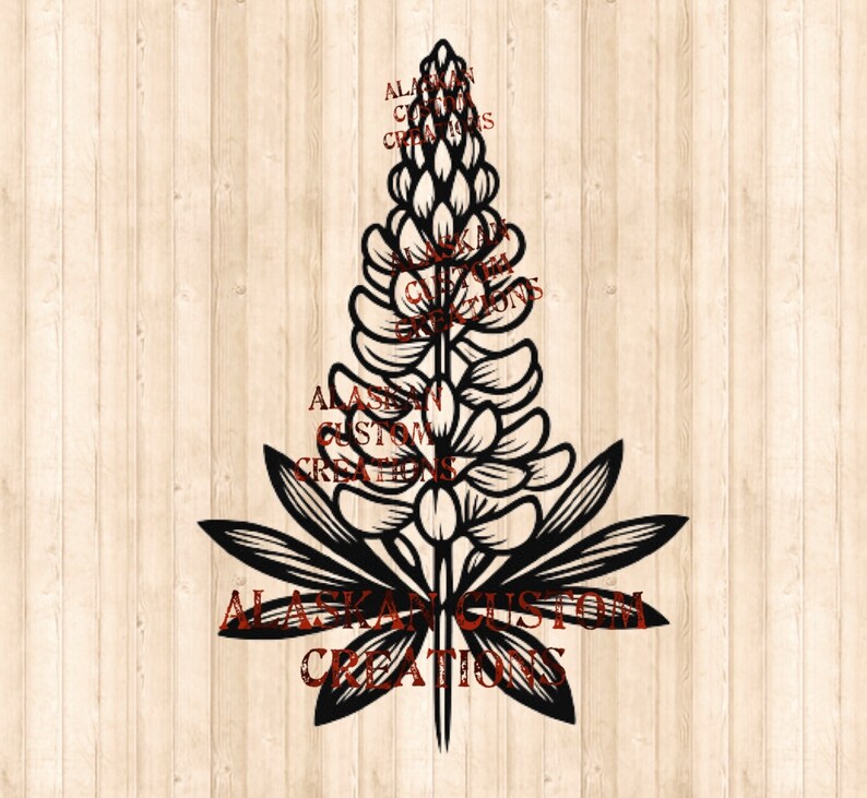 Simple Lupine Outline Alaskan Wildflower Digital Image PDF/PNG/SVG - Etsy