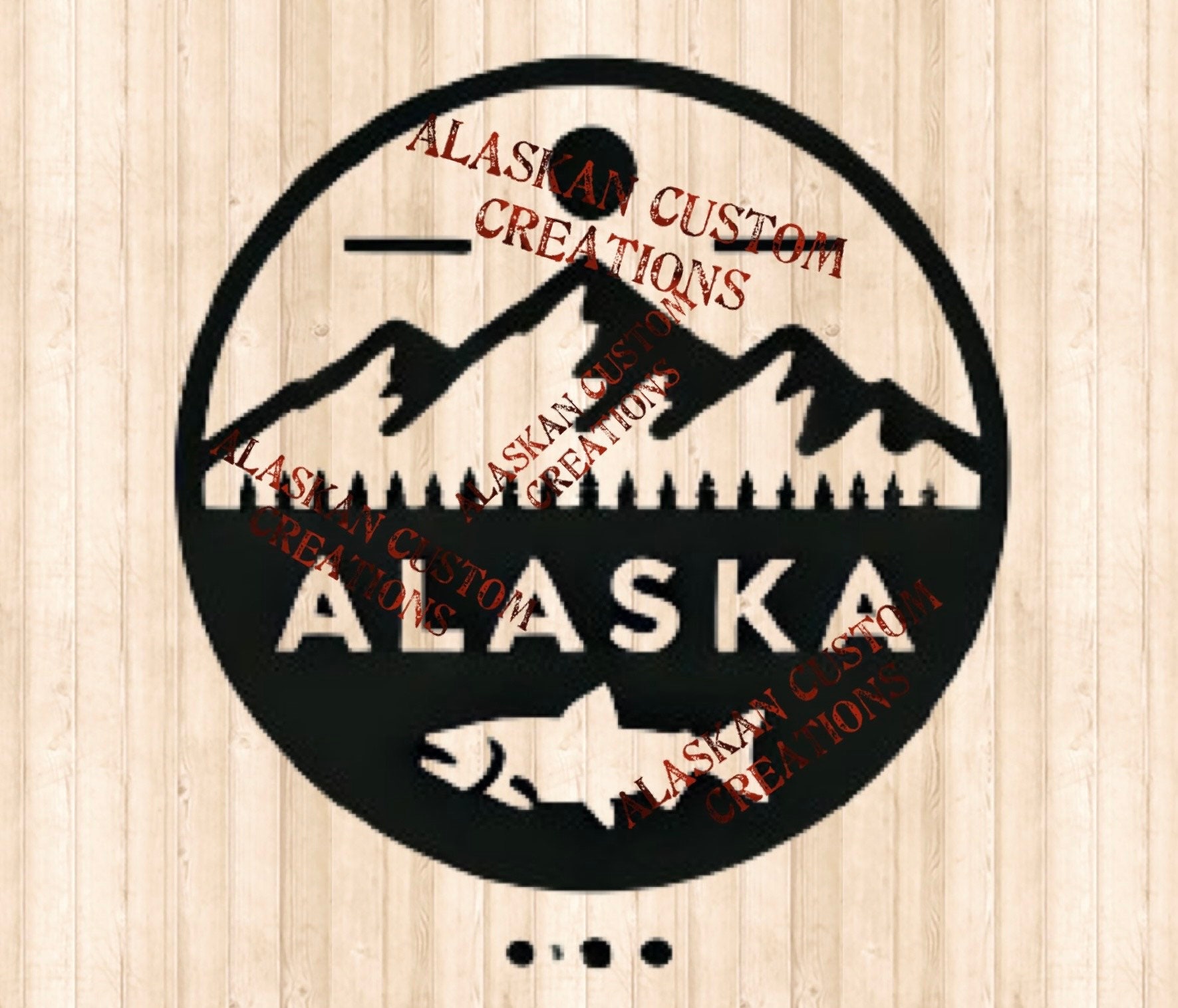 Simple Alaska Logo With Mountain and Salmon Digital Image PDF PNG SVG ...