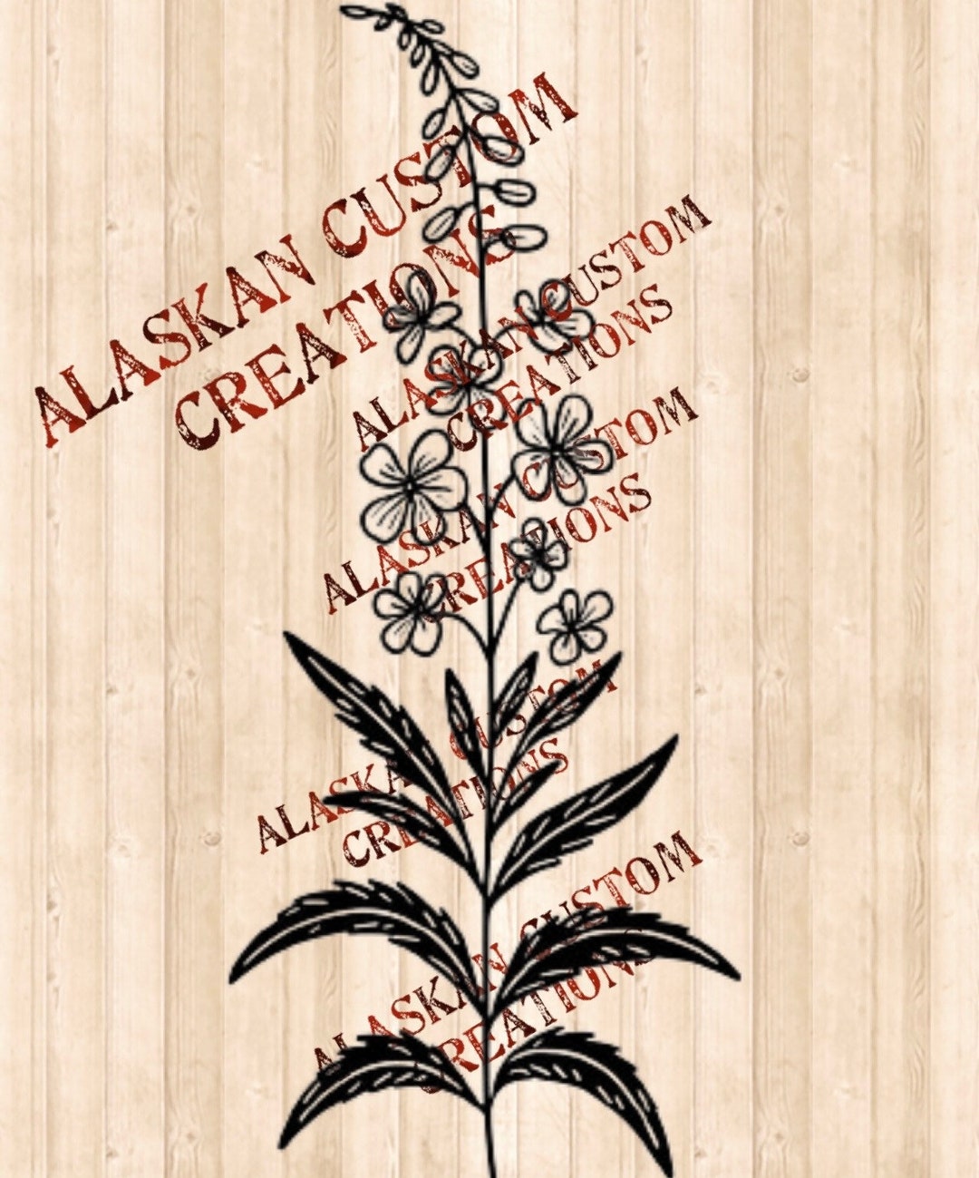Alaskan Wildflowers Digital Image of Fireweed Laser Engraving SVG/PNG ...