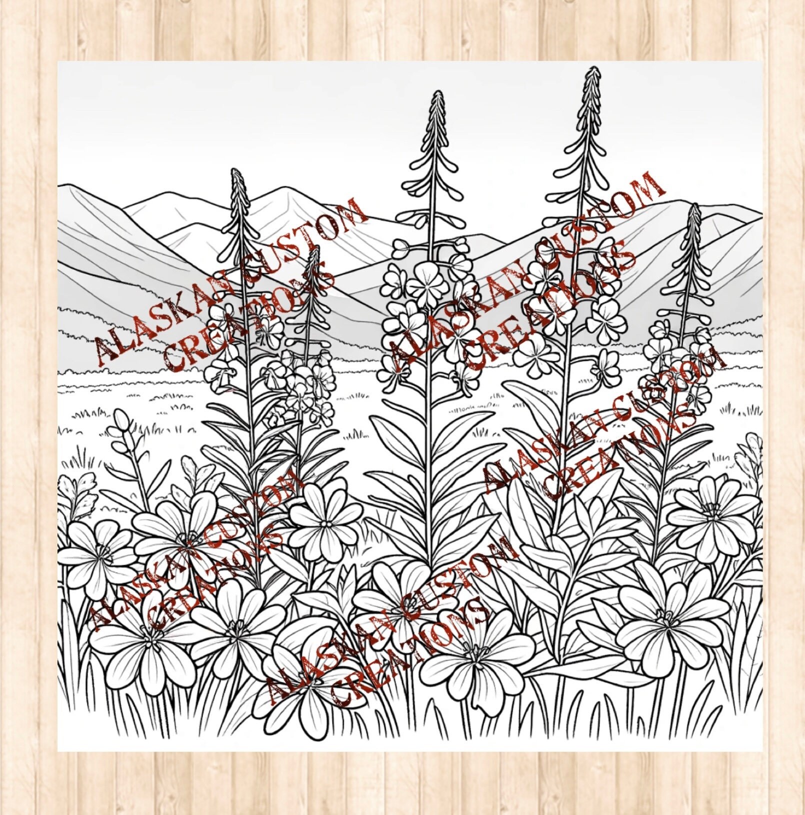 Alaskan Wildflowers Fireweed Landscape Coloring Page for Kids and ...
