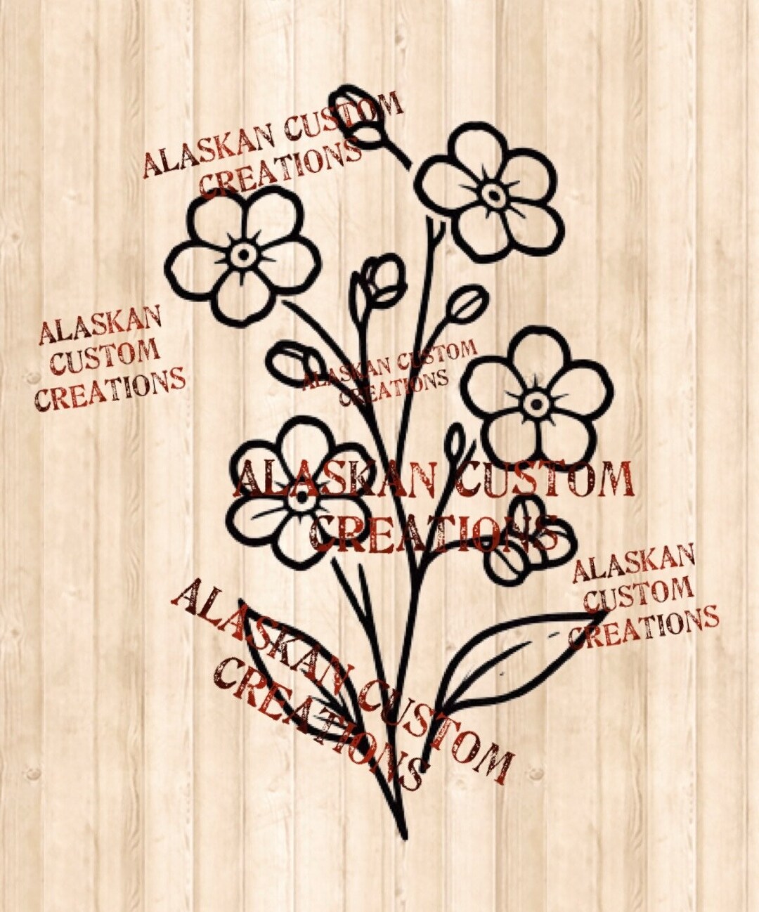 Forget Me Not Outline Digital Image PNG/PDF/SVG - Etsy