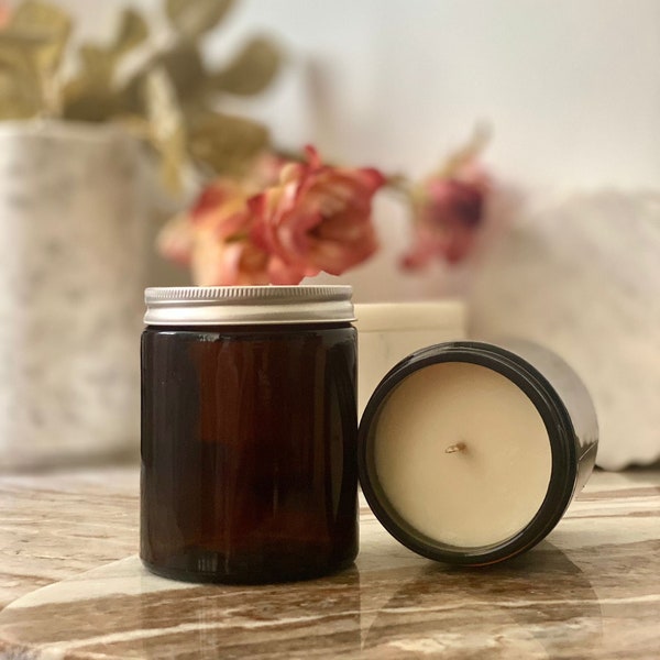 Straight Sided Jar Candle Amber Etsy