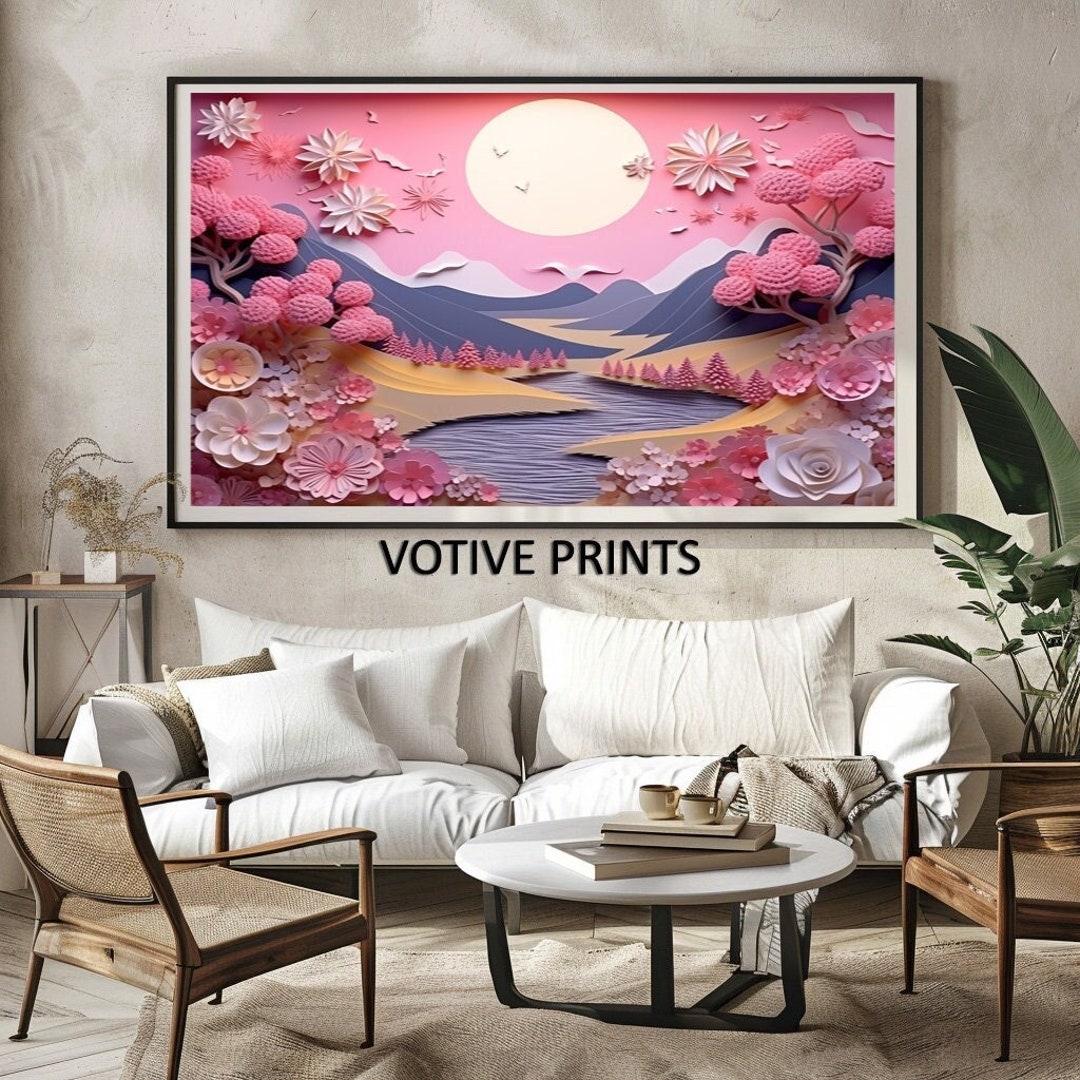 Digital Print Celestial Harmony 3D Paper Cut Landscape Art Unique Wall ...