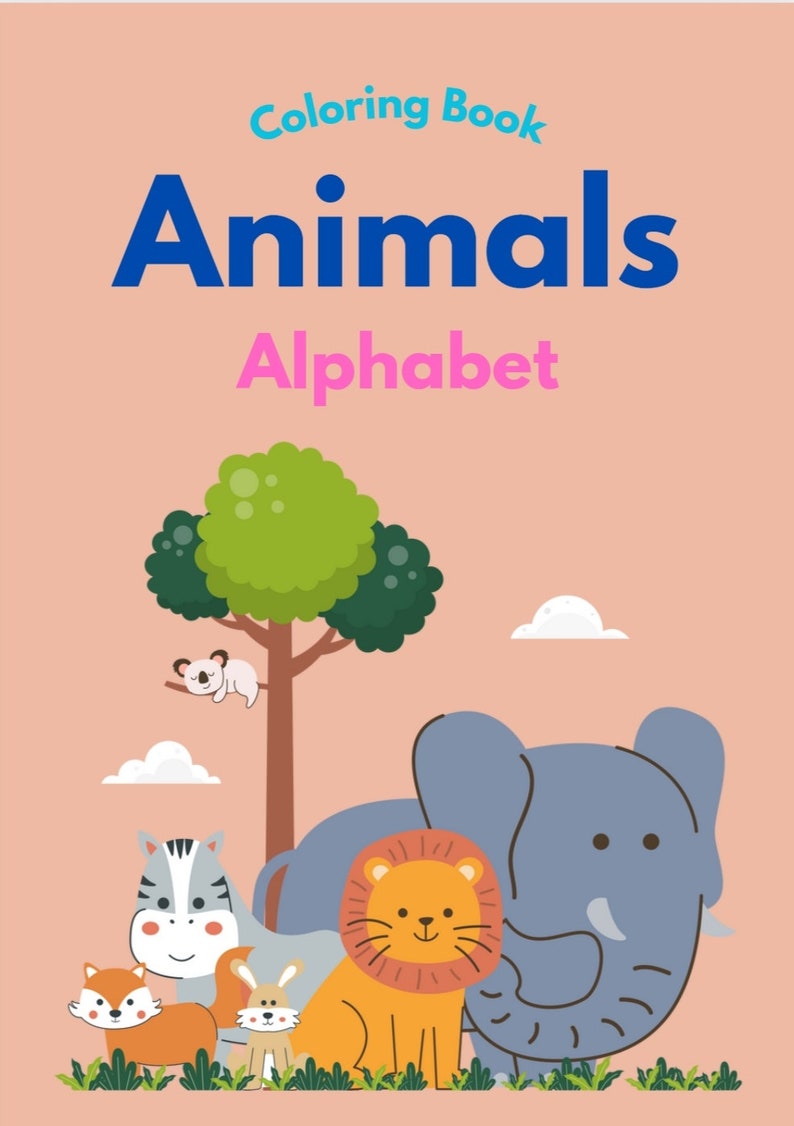 Animals Alphabet Coloring Book - Etsy